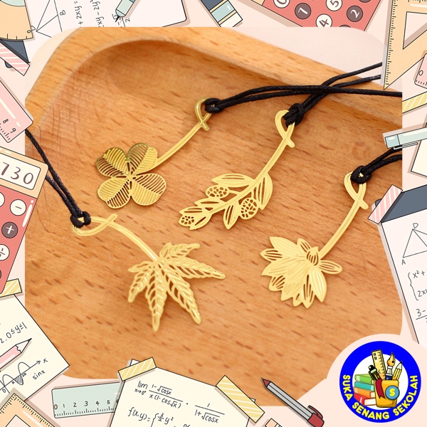 Jual 5 Pcs Bookmark / Pembatas Buku Metal Bentuk Daun AT0085 | Shopee ...