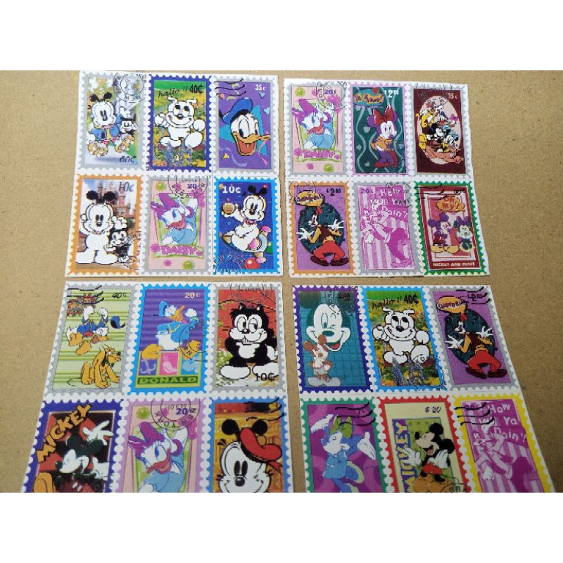 Jual Stiker Perangko tahun 90 an edisi Kartun -Mickey Mouse/Winnie the ...