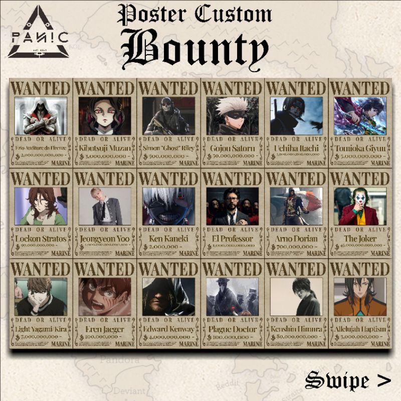 Jual Poster Bounty Custom | Premium Wall Decor | Poster Hiasan Dinding ...