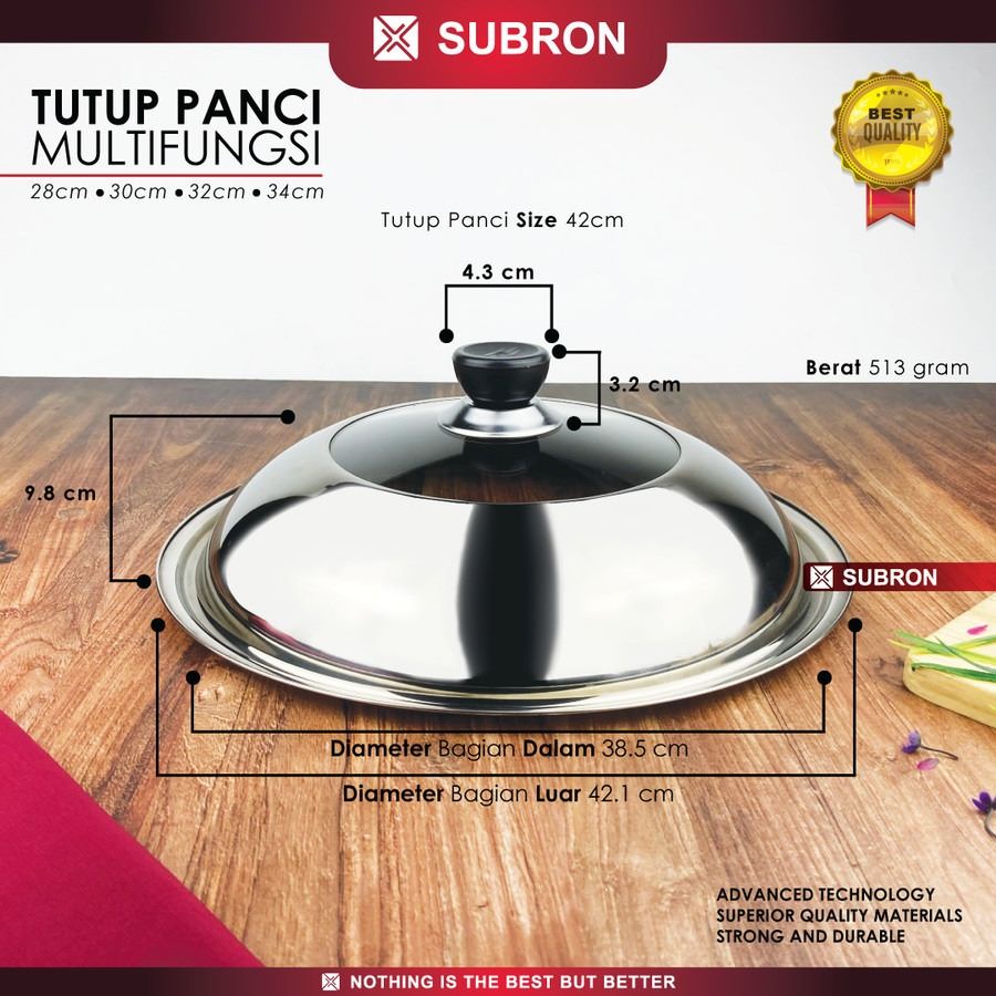 Jual Subron Tutup Wajan Panci Multifungsi Kombinasi Stainless Kaca 42 ...