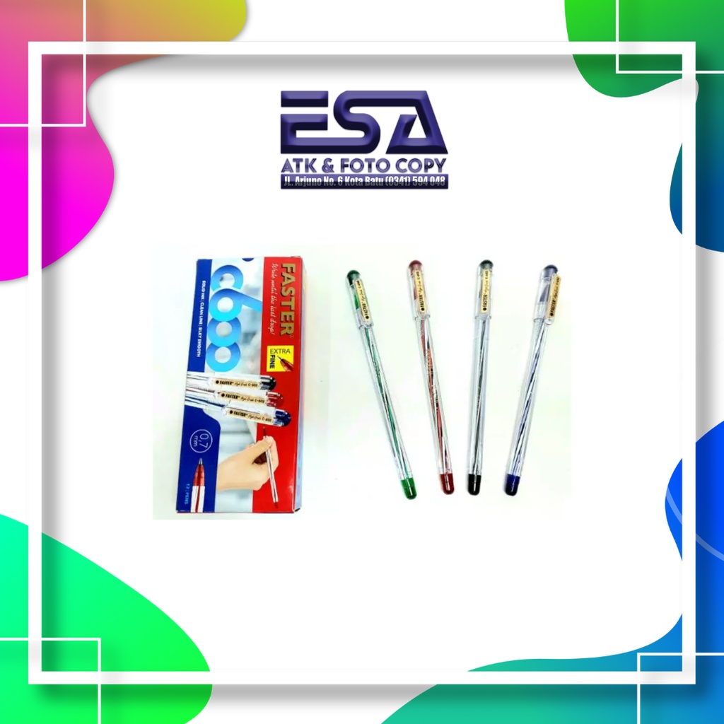 Jual Ballpoint Pulpen Faster C600 1 Pack | Shopee Indonesia