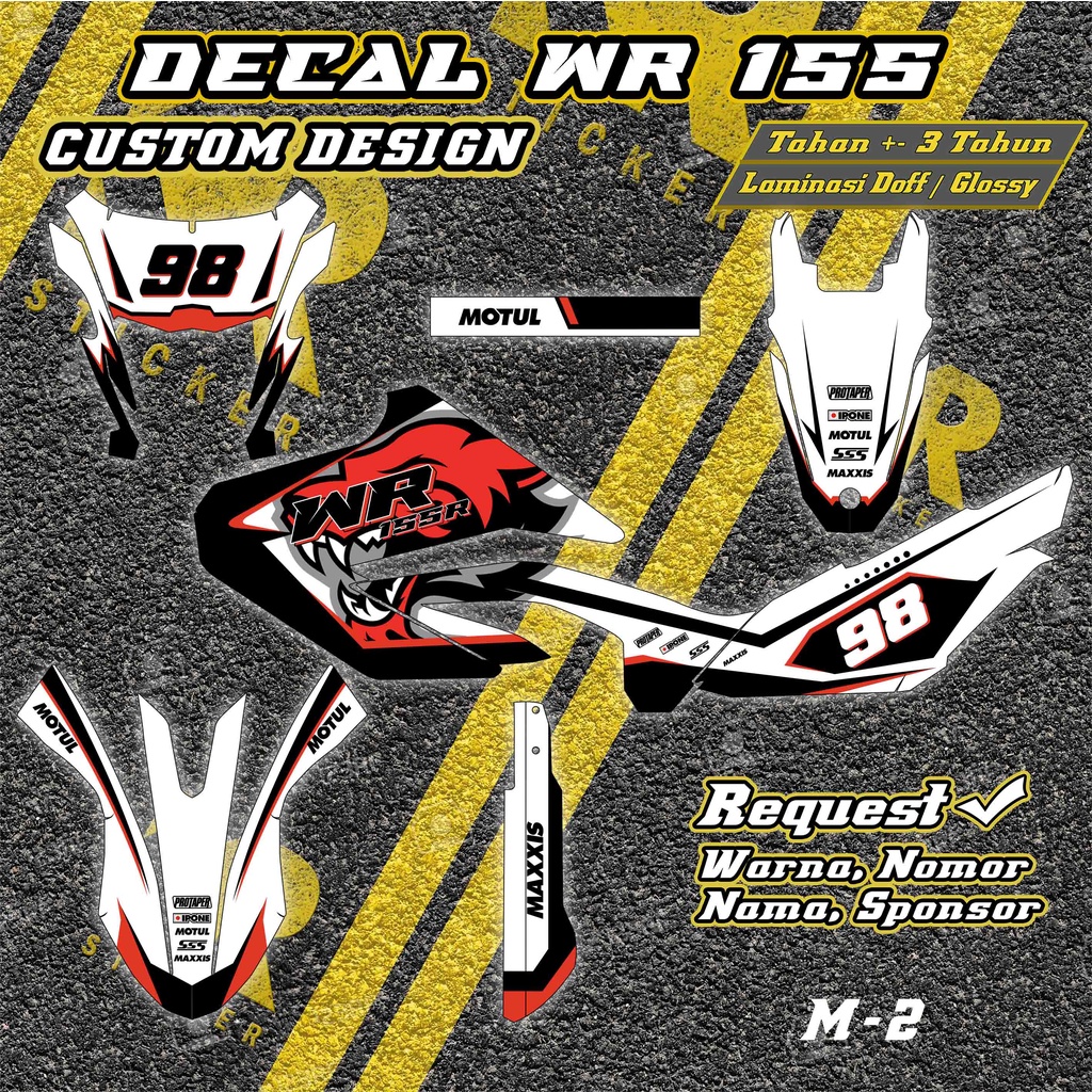 Jual Stiker Decal WR 155 Fullbody Custom Desain | request warna, nama ...
