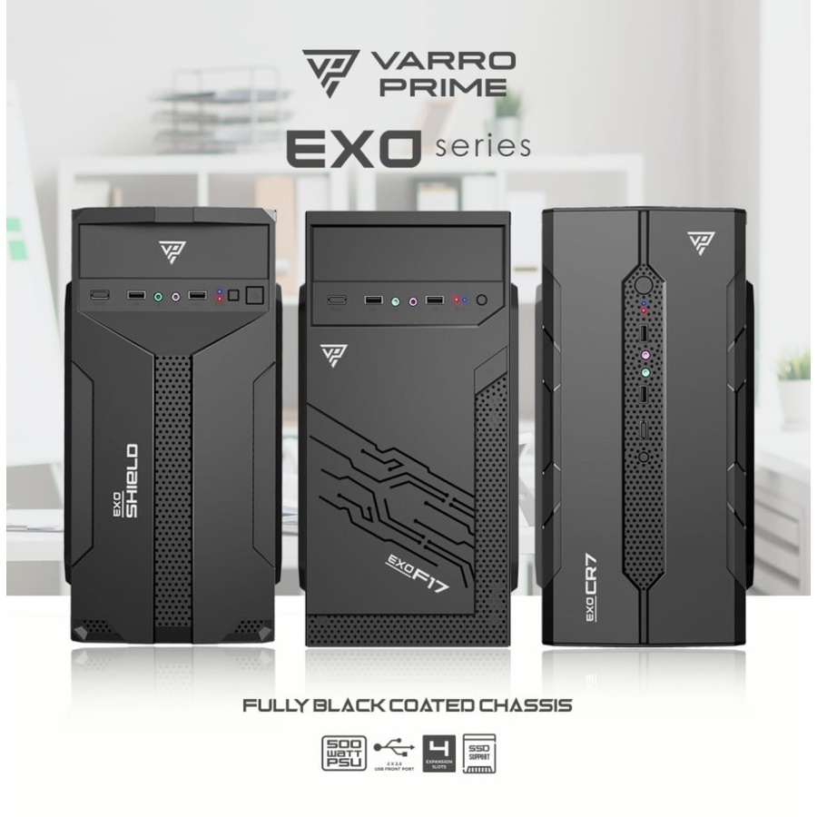 Jual CASING VARRO PRIME M-ATX EXO F17 / CR7 / SHIELD INCLUDE PSU 380 ...