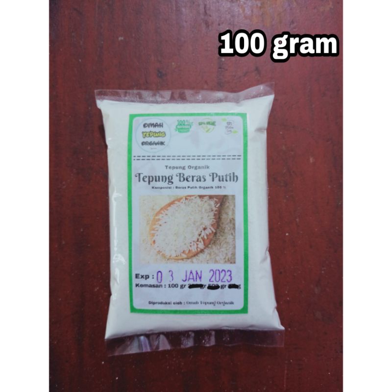 Jual Tepung Beras Putih kemasan 100 gram/Tepung Beras Putih Organik 100 ...