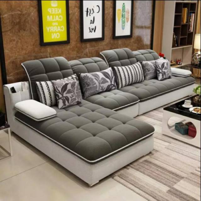 Jual Sofa Minimalis L Shape Modern Cantik, Goshoping, Bisa Custom ...