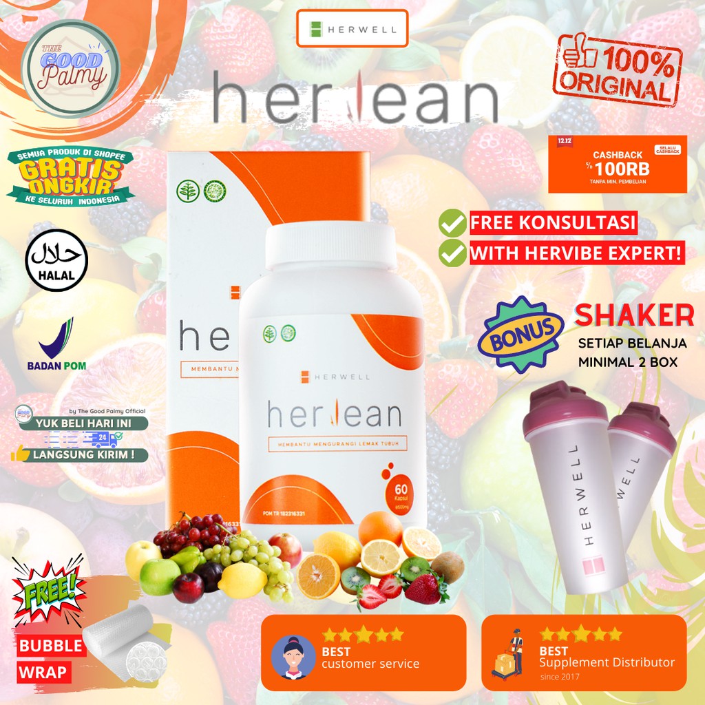 Jual HERLEAN 1 BOX ISI 60 KAPSUL BPOM HALAL ORIGINAL PEMBAKAR LEMAK BY ...