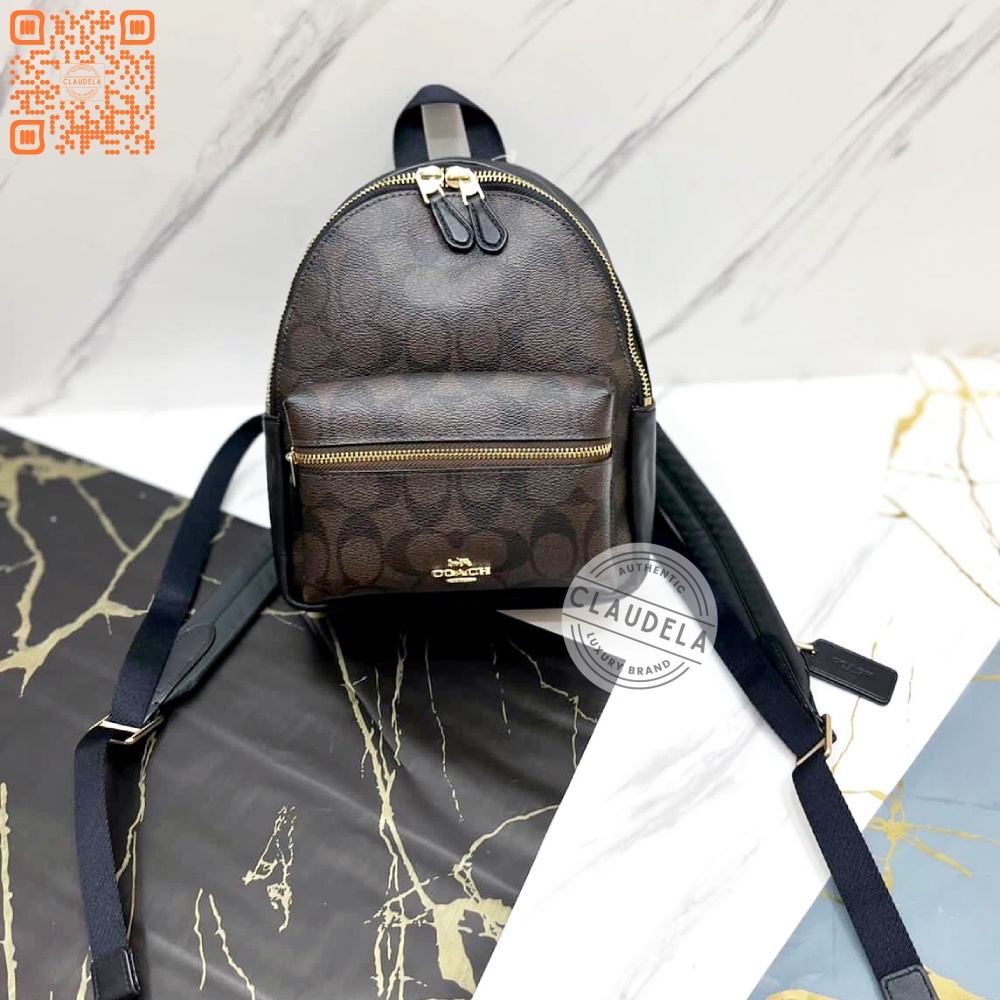 Jual COACH Mini Charlie Backpack Signature Brown Black | Shopee Indonesia