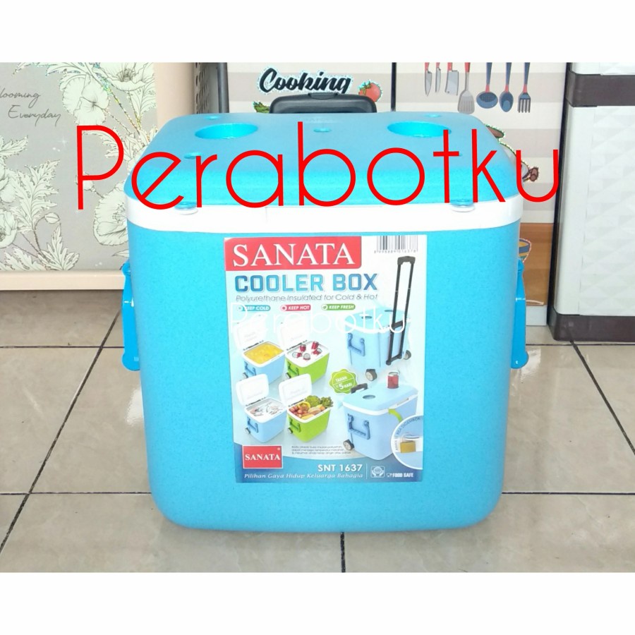 Jual Cooler Box 37 Liter Sanata 1637 Dengan Handle + Roda + Gagang ...