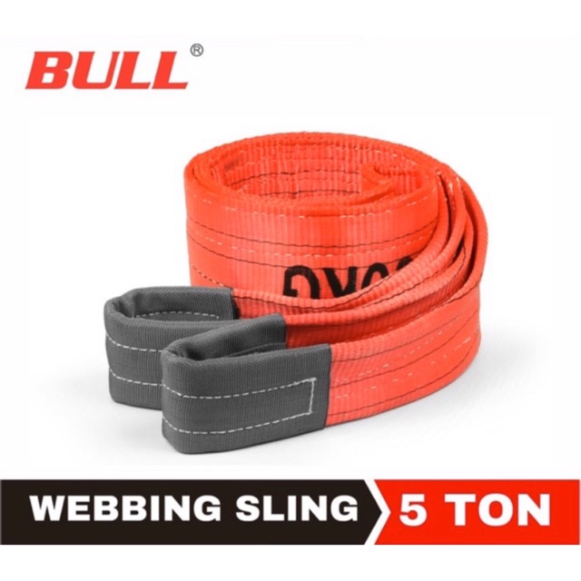 Jual Webbing Sling Sling Belt Tali Angkat Barang 5 Ton X 4 Meter Bull ...