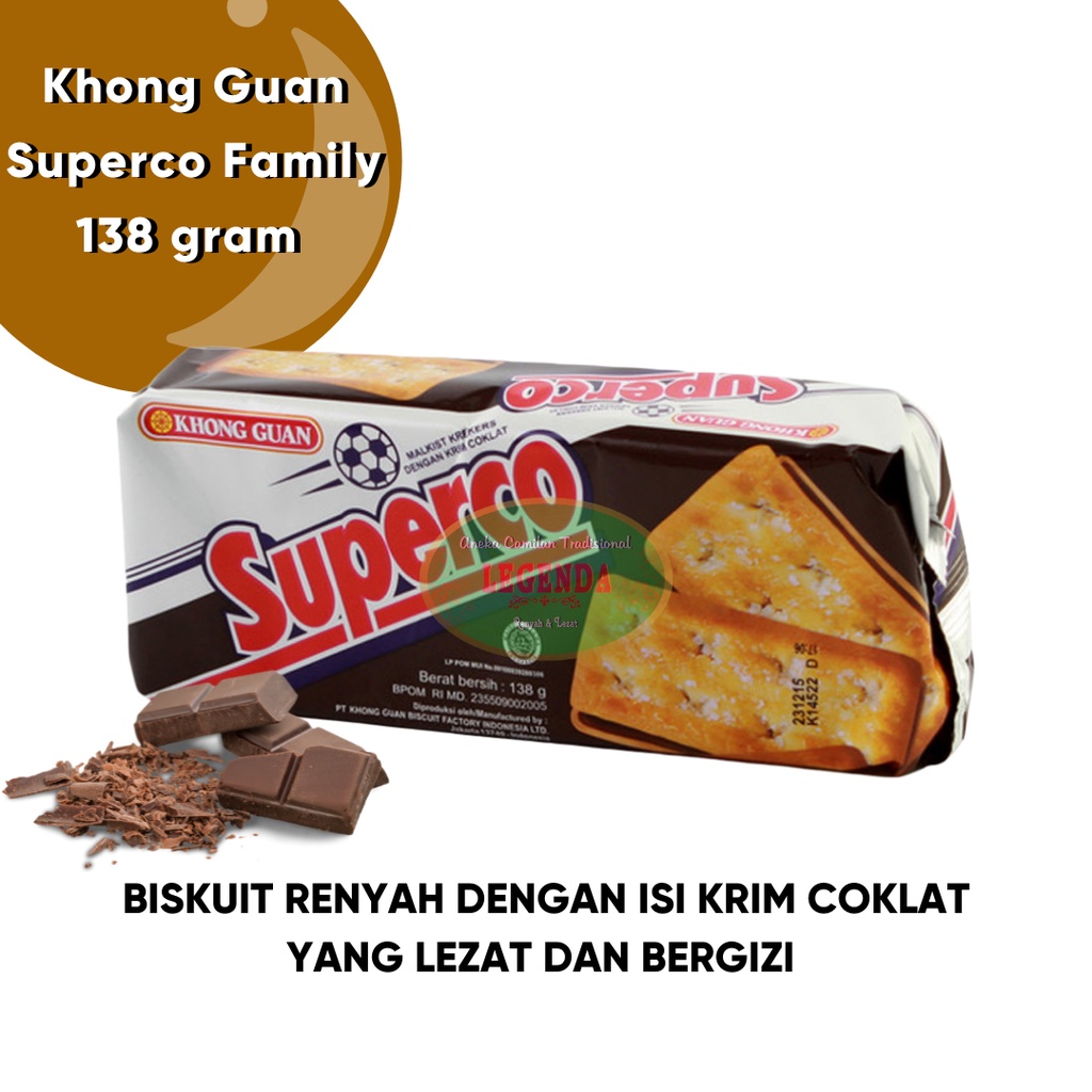 Jual Khong Guan Superco Chocolate 138 gram biskuit krim cokelat coklat ...