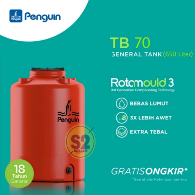 Jual Tandon Air /Toren Air /Tangki Air - PENGUIN R3 650 Liter (Invoice ...