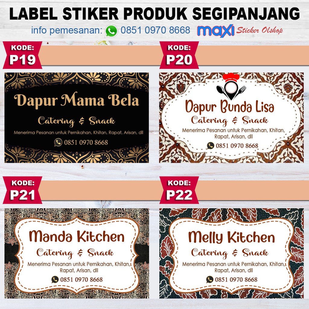 Jual Sticker Label Stiker Produk Kemasan Packaging Makanan Kue Cake ...