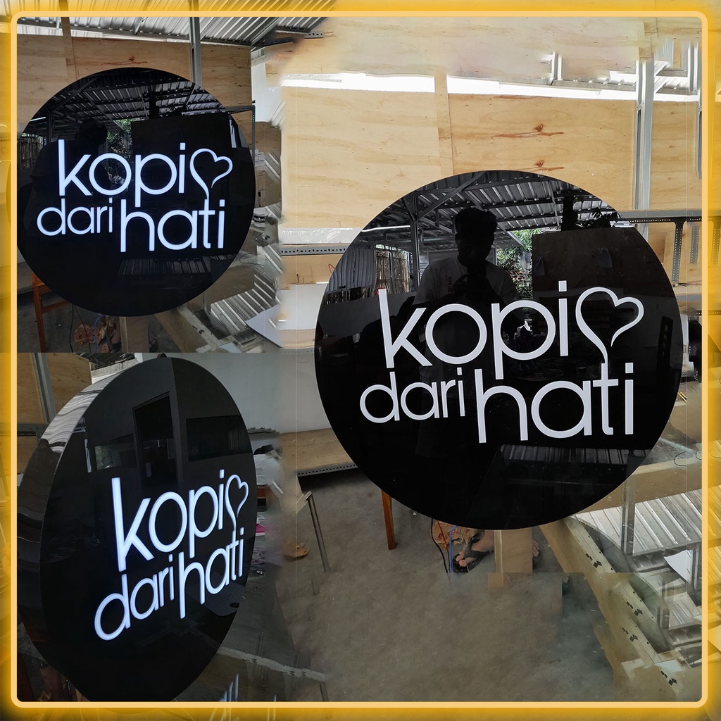 Jual Neon Box Bulat 60cm 2 Muka Full Akrilik | Shopee Indonesia