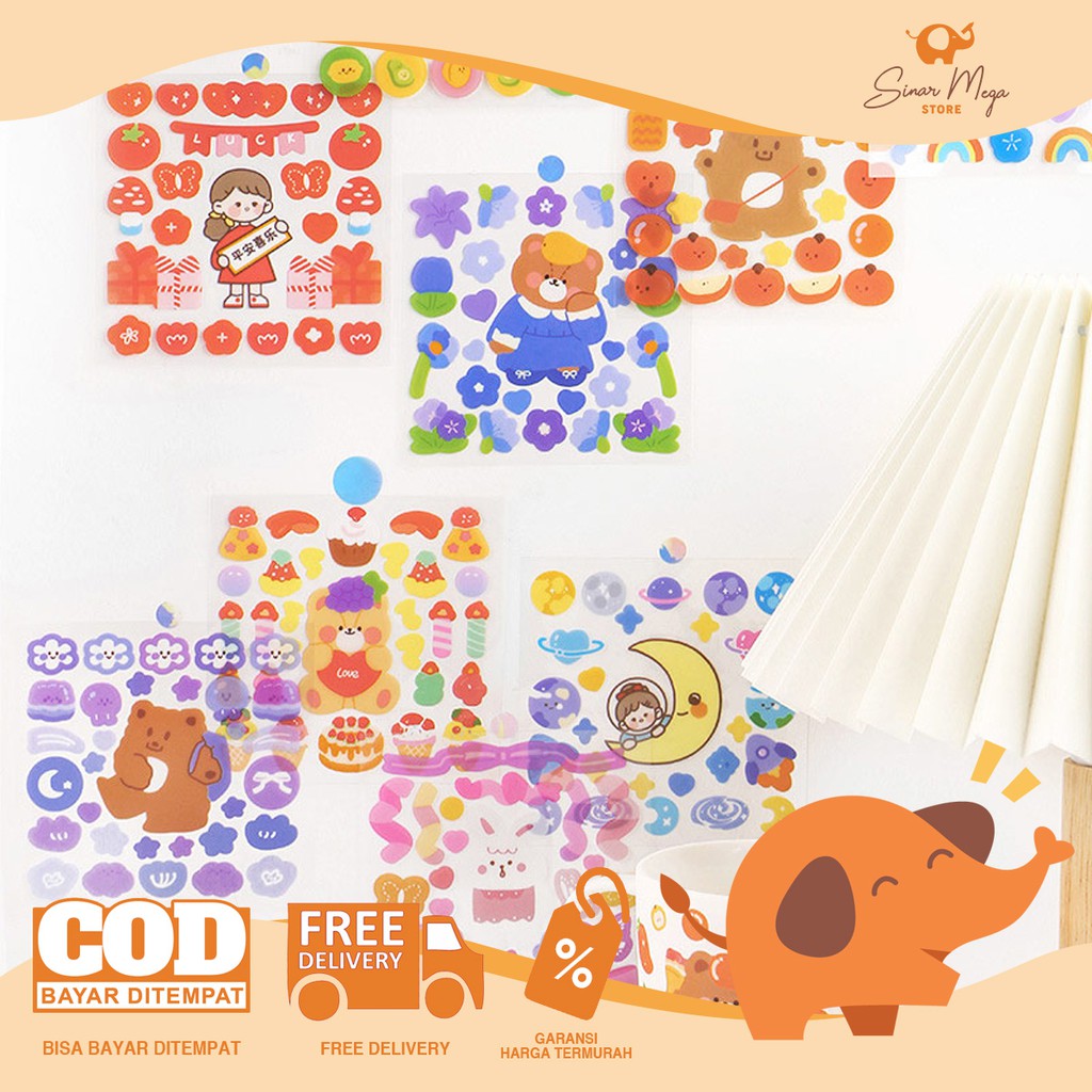 Jual Bear Paradise Diary Deco Stickers / Stickers Stiker Plastik ...
