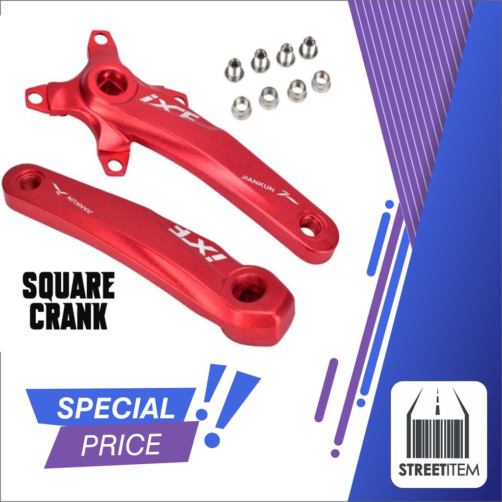 Jual Crankset IXF Single Crank Arm 170 mm Square Kotak BCD 104 RED ...