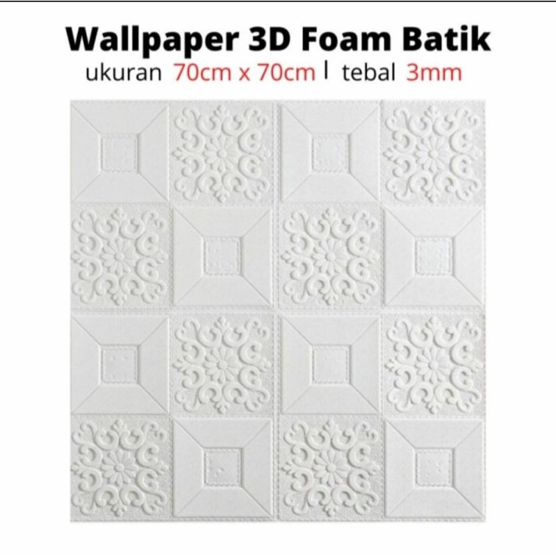 Jual Stiker Wallpaper Batik 3D Foam Dinding Tembok Plafon 70x70 cm ...