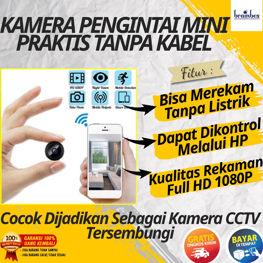 Jual Kamera Pengintai Rumah Tanpa Kabel Indoor Mini Kecil Tersembunyi ...