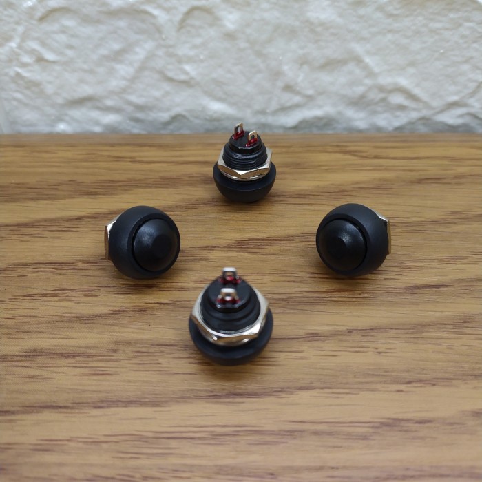 Jual Push Button Switch Hitam 12mm PBS-33B Waterproof Momentary Switch ...