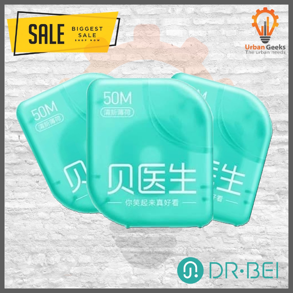 Jual Dr Bei Dental Floss Roll Teeth Flossing 50M/Pack Benang Gigi ...
