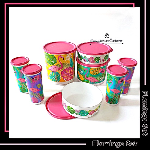 Jual Flamingo Set ☆ Indo - Import ( Cubix Round Canister , Tumbler ...