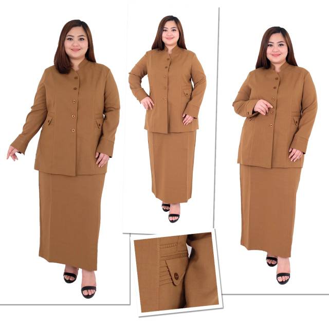 Jual Blazer PNS ASN Seragam PNS Pemda Baju Dinas Setelan Jas PDH JUMBO Wanita - 7003 JUMBO ...