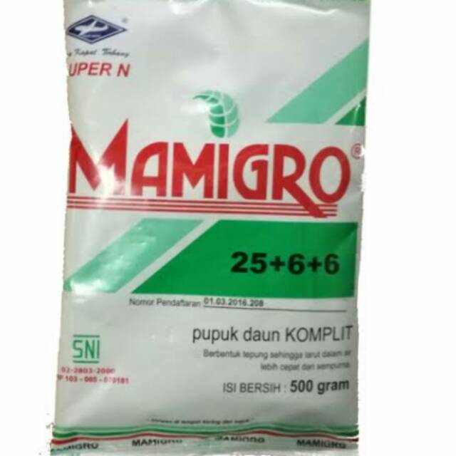 Jual pupuk daun super n MAMIGRO 25+6+6 500gram dari CAP KAPAL TERBANG ...