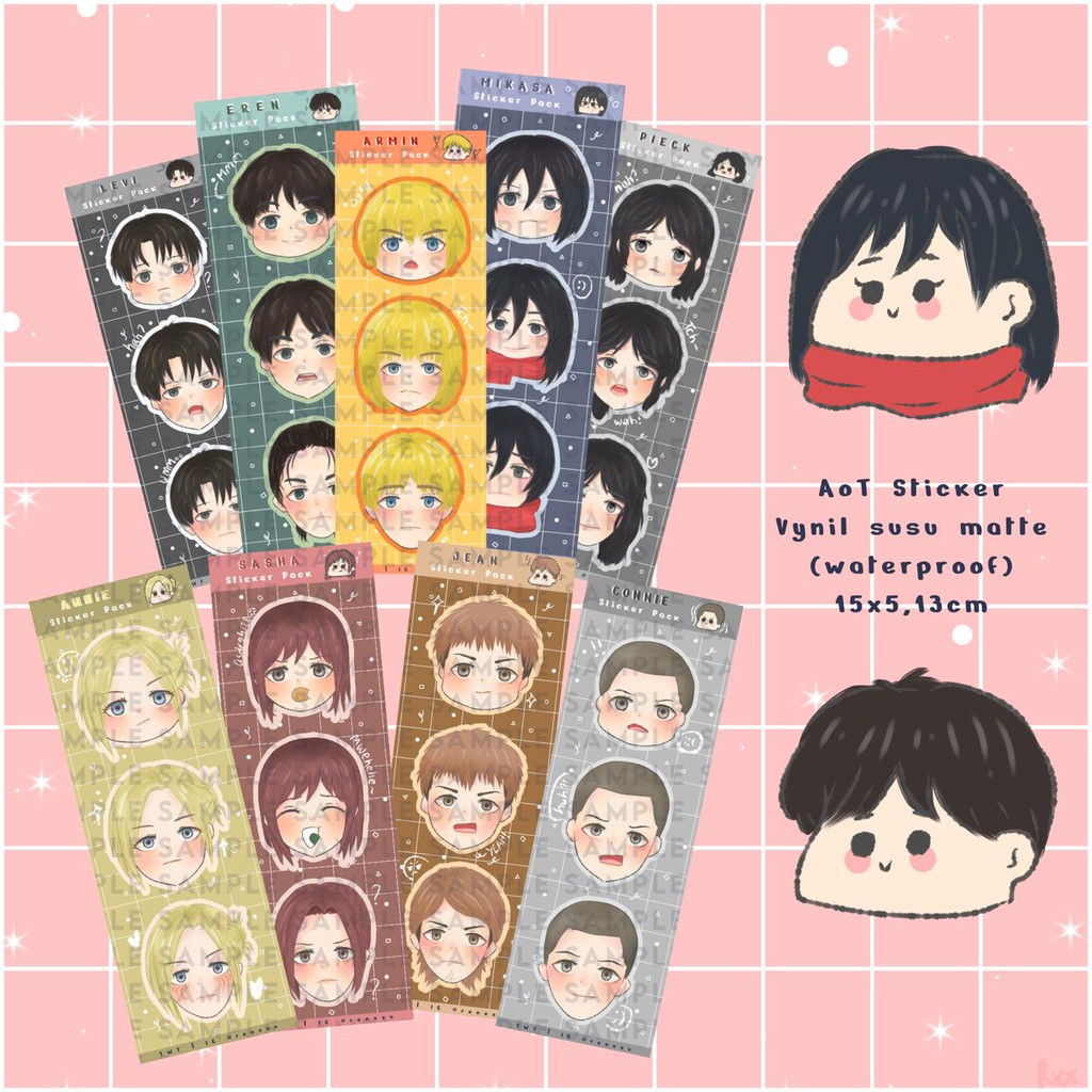 Jual Attack on Titan Sticker | Shingeki no Kyojin Sticker | Anime SNK ...