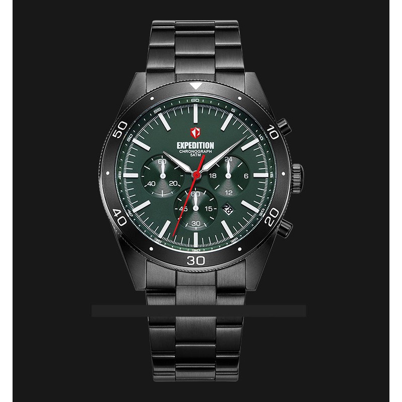 Jual Expedition E 6791 MC BIPGN Chronograph Men Black Green Dial ...