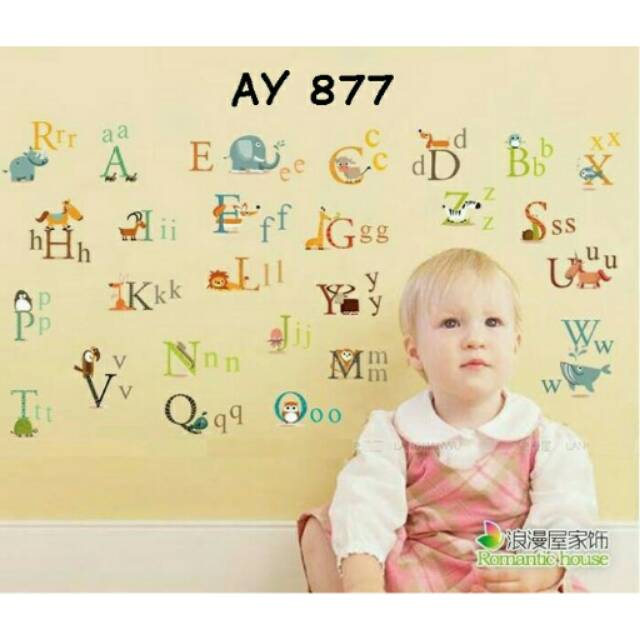 Jual Wallsticker Abjad Besar kecil/ edukasi/ stiker dinding/ huruf ...