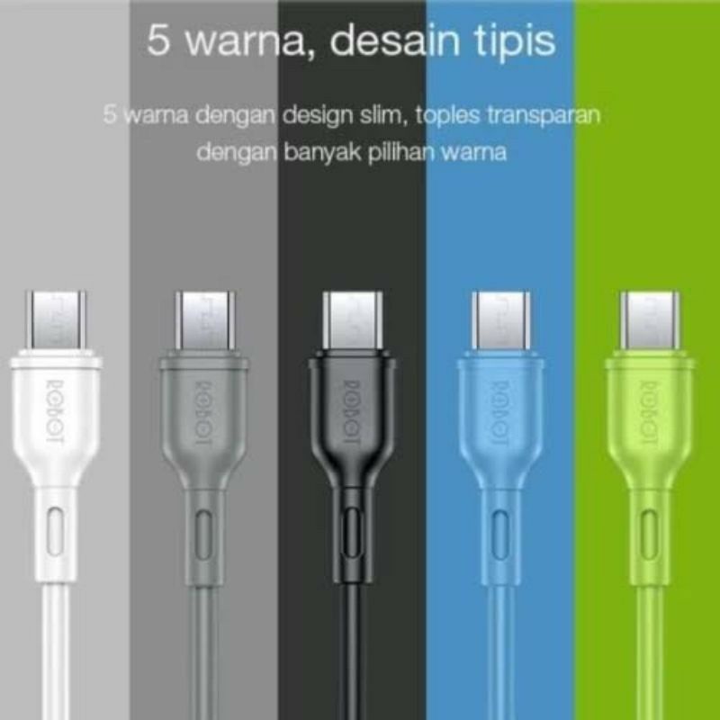 Jual ROBOT Kabel Data Micro Usb Fast Charging 2A For Android Original ...