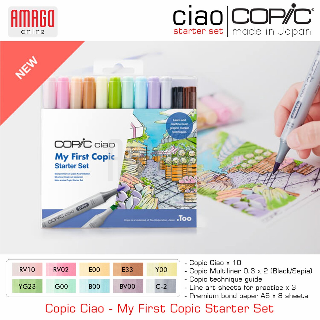 Jual COPIC Ciao - My First Copic Starter Set - 10 pcs Copic Ciao + 2 ...