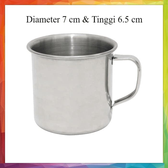Jual GELAS STAINLESS KECIL 7 CM / CANGKIR GUNUNG STAINLES / MUG MINI ...
