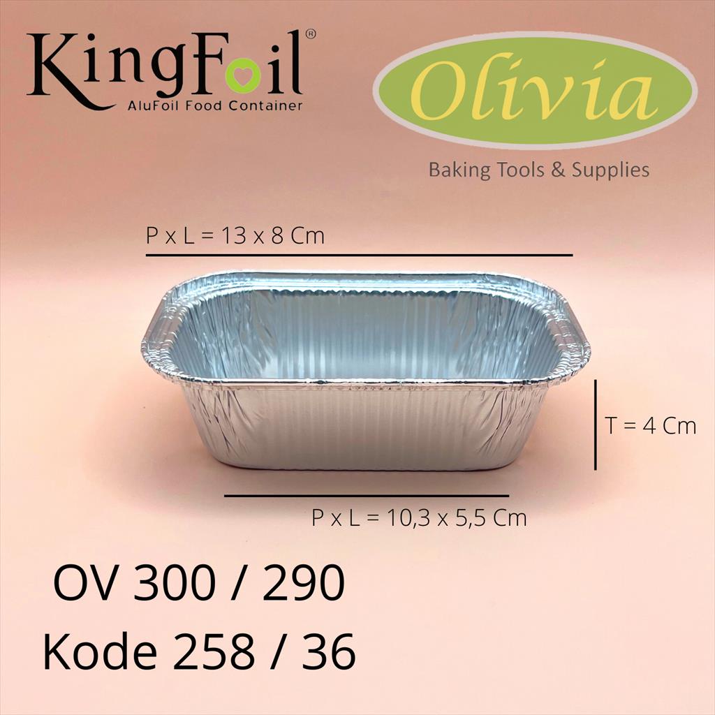 Jual Wadah/Cup Alumunium Foil Persegi OV 300/290 Kode 258/36 + Tutup | Shopee Indonesia