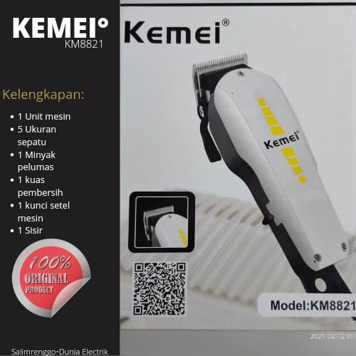 Jual Mesin Cukur Rambut Listrik Original Kemei KM-8821 / Alat Cukur Rambut Elektrik Kemei KM8821 ...