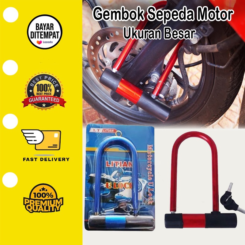 Jual Gembok Sepeda Motor Ukuran Besar U Lock Gembok Motorcycle ...
