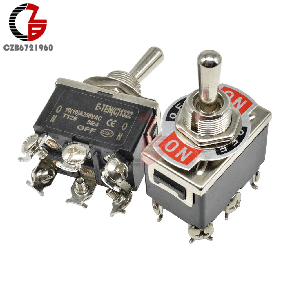 Jual PREORDER E-TEN 1322 Toggle Switch 31.5*19.5MM Black 6Pin On-Off-On ...
