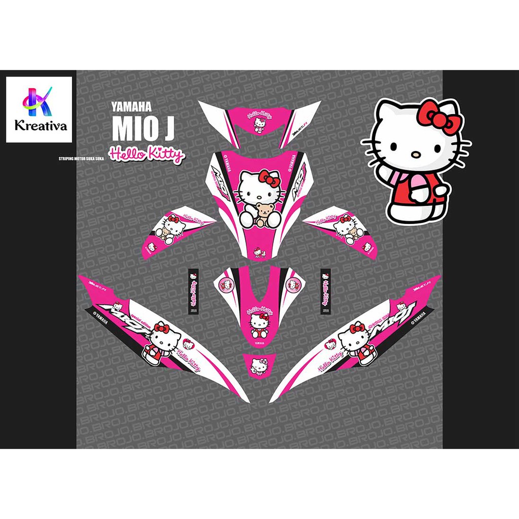 Jual Decal Sticker Full Body Stiker Yamaha Mio J HELLO KITTY PINK ...