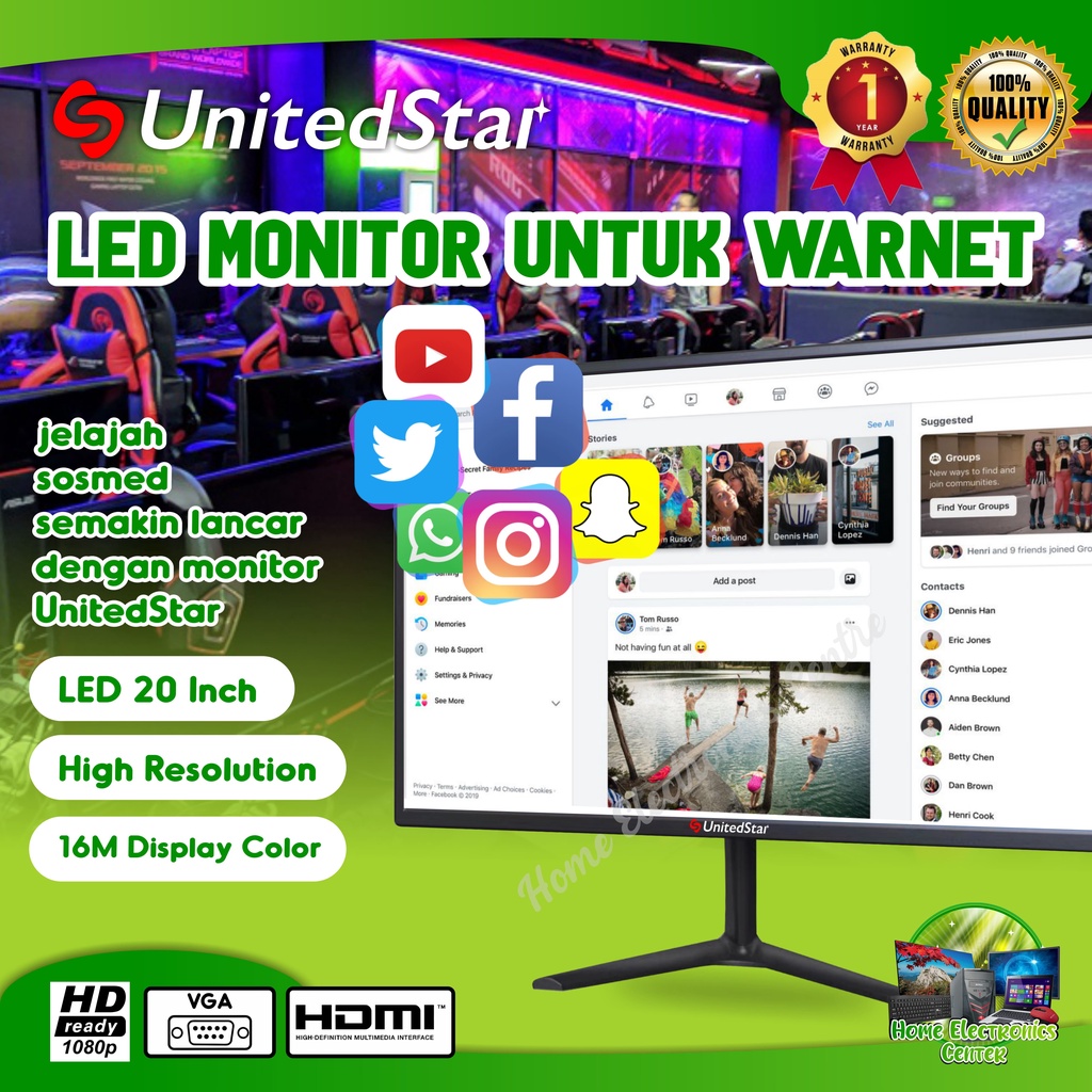 Jual LED Monitor Terbaru-Termurah-United Star-US-20W-Garansi Resmi 1 ...