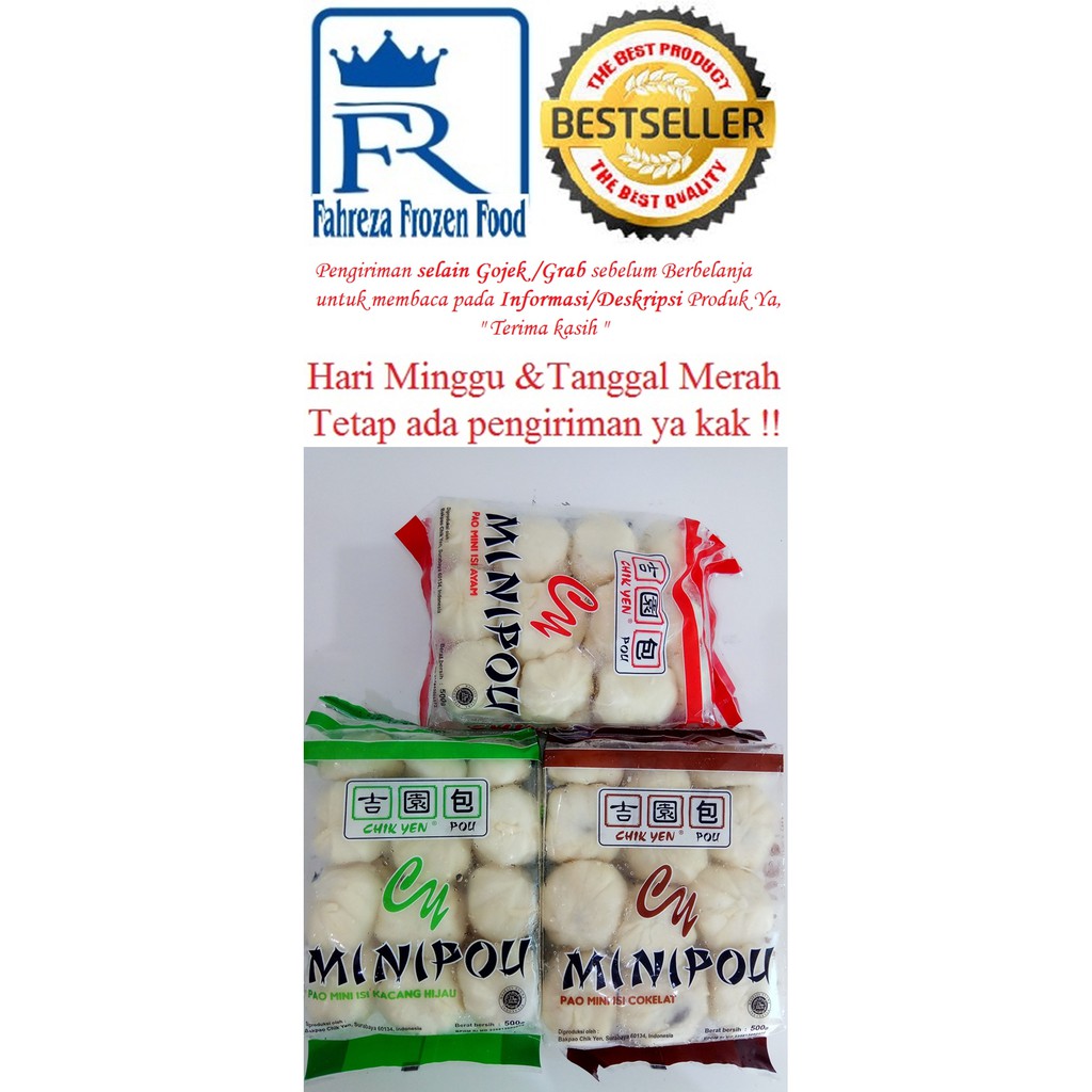 Jual Bakpao minipou chikyen rasa coklat,ayam,kacang ijo isi 21 harga ...