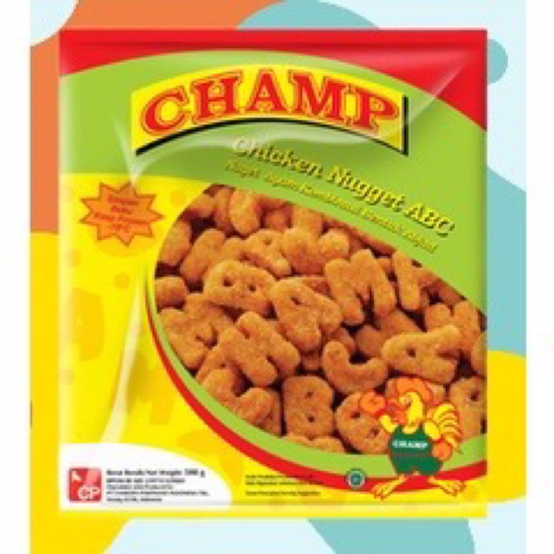 Jual nugget champ abc 250gr/ chicken nuget champ abjad/ champ alphabet ...