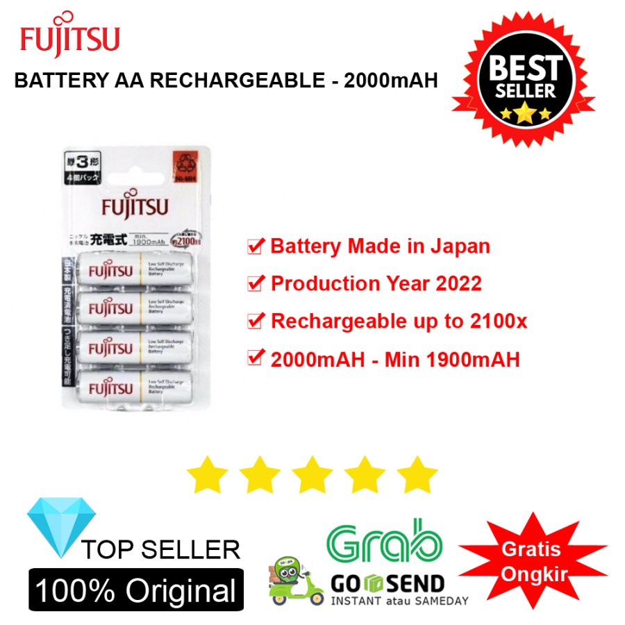 Jual Fujitsu Battery AA 1900mAH - Made in Japan | Shopee Indonesia