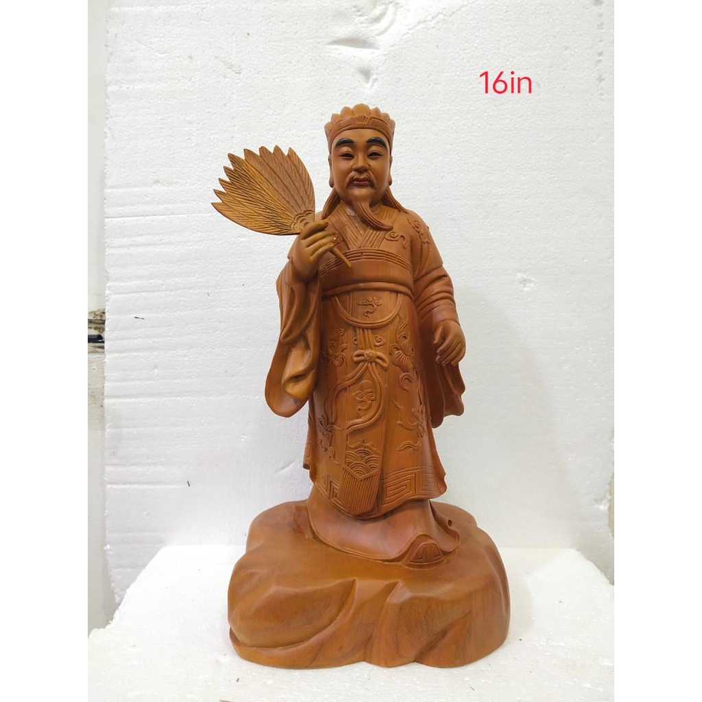 Jual patung dewa zu ge liang zhu ge liang khong ming 16 inch kayu ...