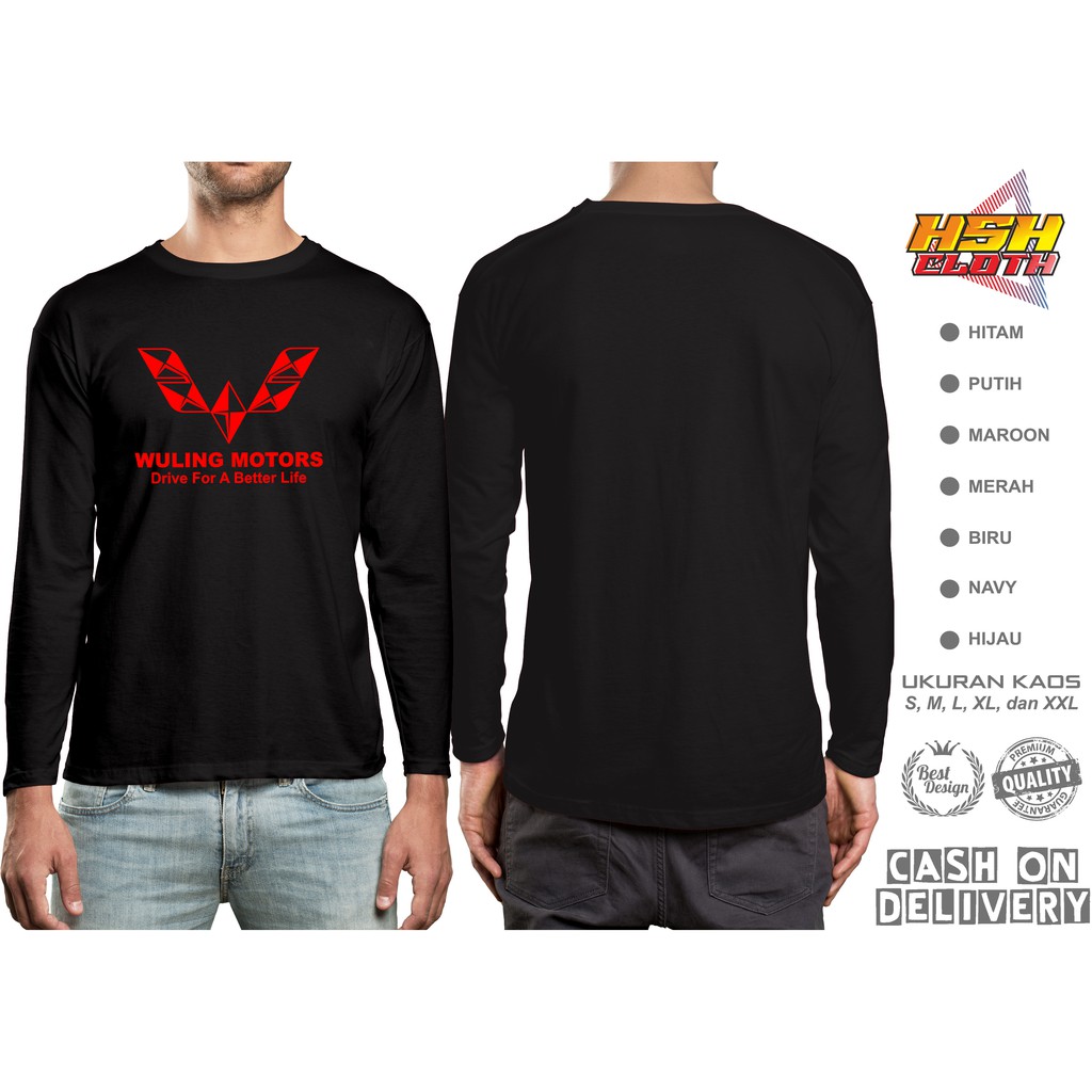 Jual Baju Kaos Distro Wuling Logo Otomotif Perusahaan Lengan Panjang Bisa Custom - HSHCloth ...
