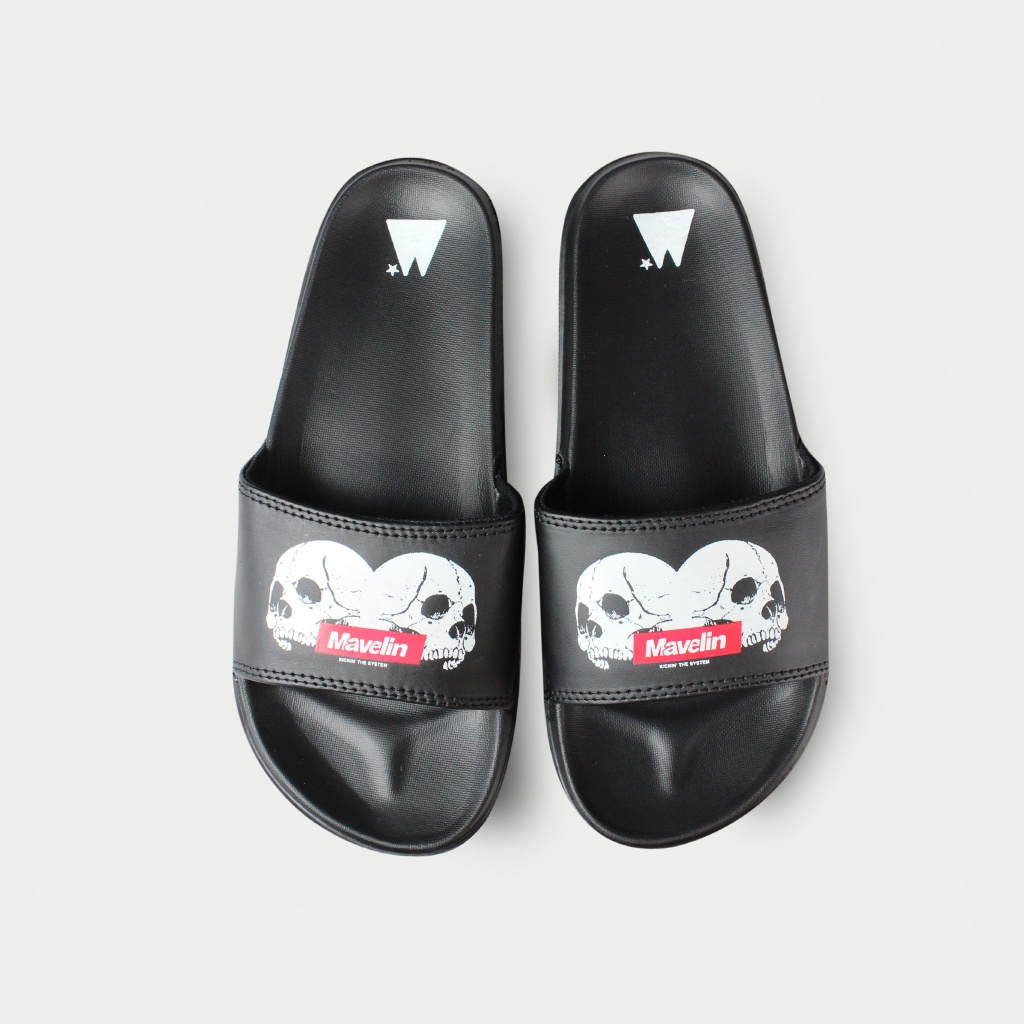 Jual Mavelin - Skul Mavelin Red | Slippers Slide | Sandal Pria | Sandal ...