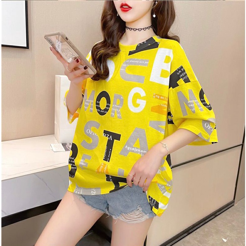 Jual Kaos T-Shirt Oversize , Baju Atasan Wanita Bahan Katun CODE S01133 ... Jual Kaos T-Shirt Oversize , Baju Atasan Wanita Bahan Katun CODE S01133 ...