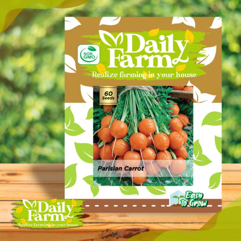 Jual DF benih wortel mini bulat PARISIAN CARROT 60 butir daily farm ...
