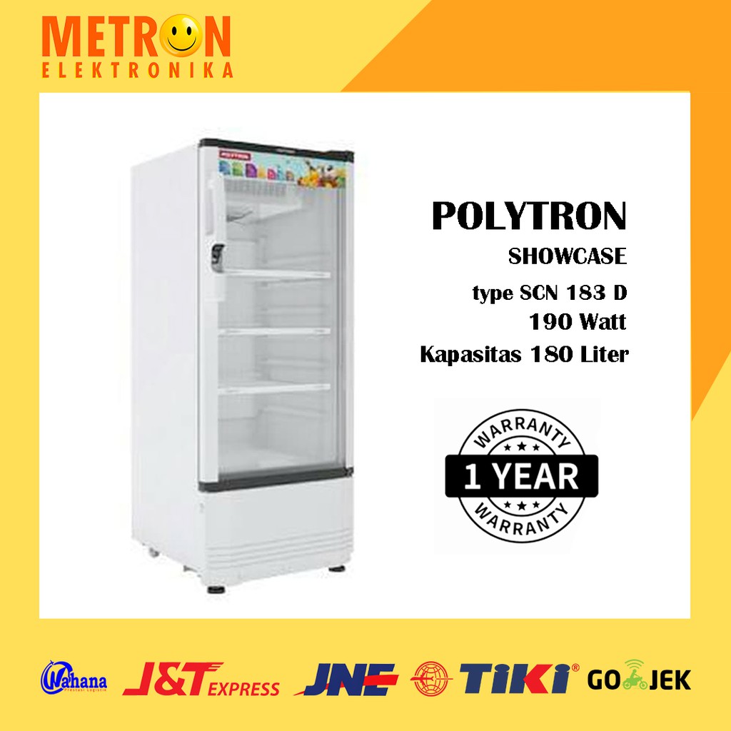 Jual POLYTRON SCN 183 D / SHOWCASE LEMARI PENDINGIN 180 LT LITER ...