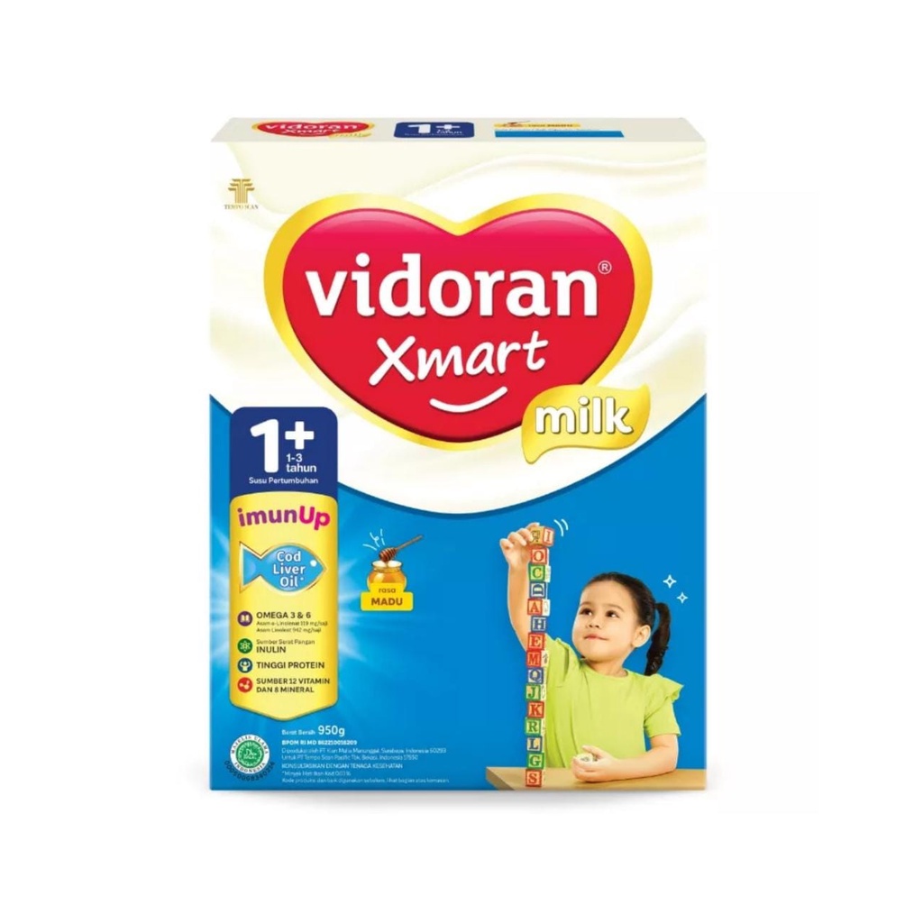 Jual Vidoran Xmart 1+Vanilla/Madu 925 gram - Expired Date 100% Aman - Susu Pertumbuhan 1-3 ...