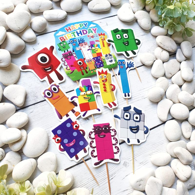 Jual Numberblocks Number Blocks Birthday Cake Topper Cupcake Pudding ...