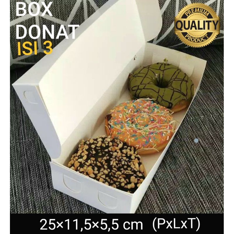 Jual DUS DONAT 25x11,5x5,5 / DUS DONAT ISI 3 / PACKING | Shopee Indonesia